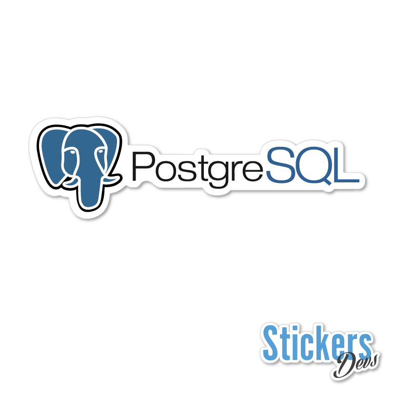 PostgreSQL Sticker Adesivo Horizontal – Stickers Devs