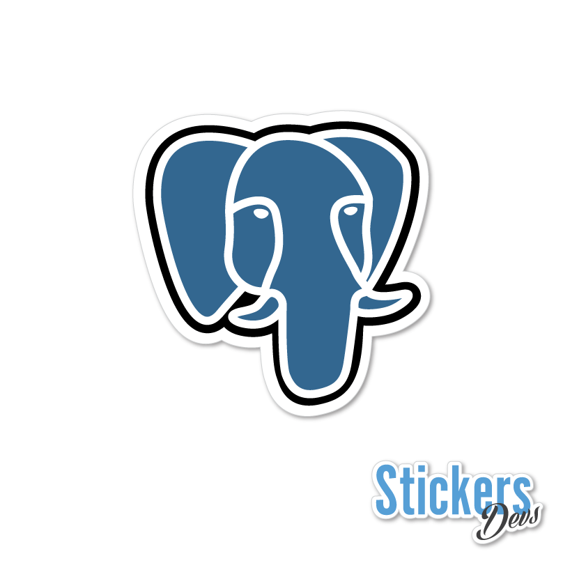 PostgreSQL logo Sticker – Stickers Devs