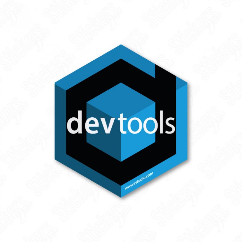 Devtools RStudio hex sticker adesivo - Stickers Devs