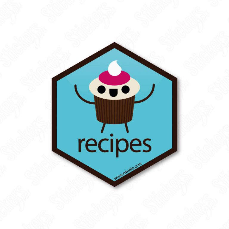Recipes RStudio hex sticker adesivo - Stickers Devs