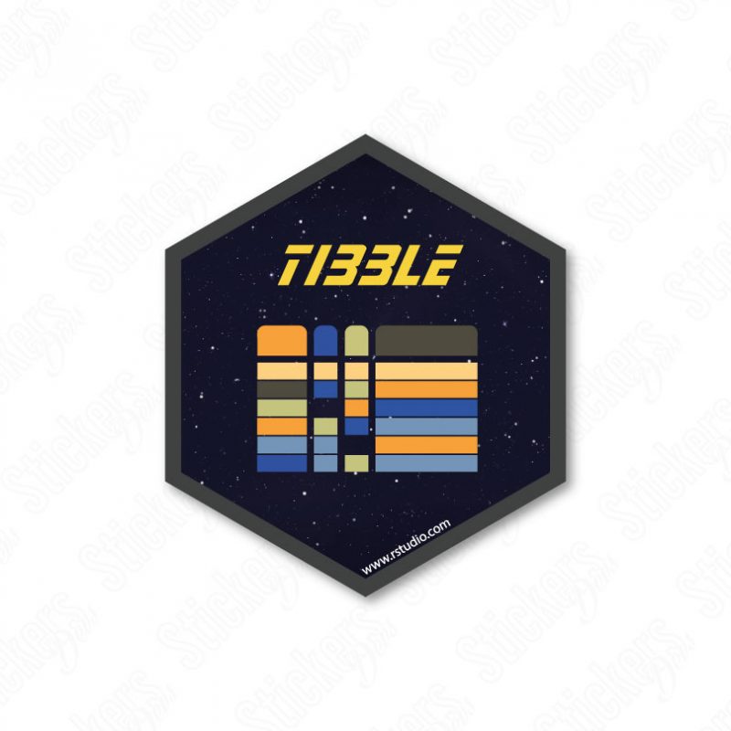 Tibble RStudio hex sticker adesivo - Stickers Devs