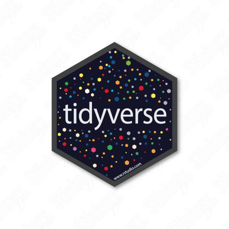 Tidyverse RStudio hex sticker adesivo - Stickers Devs