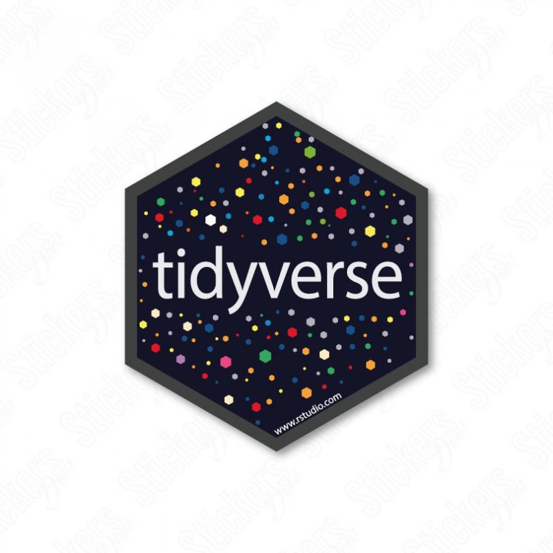 Tidyverse RStudio hex sticker adesivo - Stickers Devs
