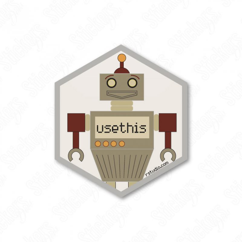 Usethis RStudio hex sticker adesivo - Stickers Devs