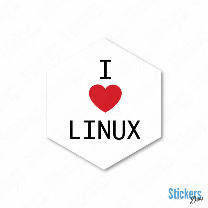I Love Linux Hexa sticker adesivo - Stickers Devs